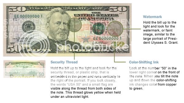 How To Spot A Counterfeit Bill 50 $ Photo by arby1959 | Photobucket