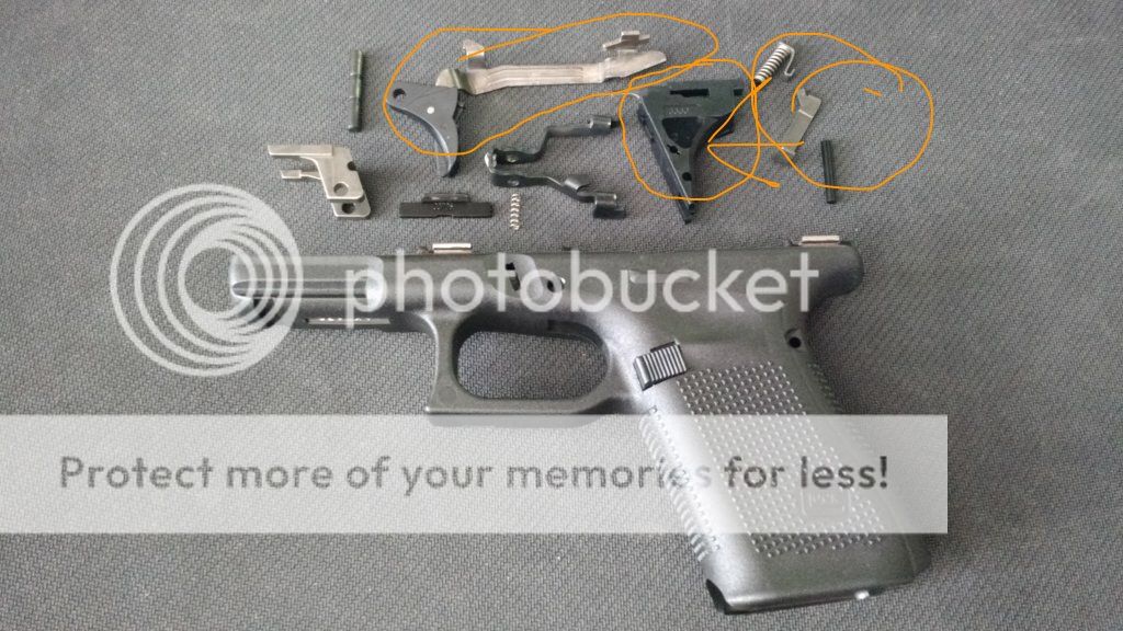 Gen5 G19 trigger mech housing and trigger bar will fit in a Gen 4 Glock ...