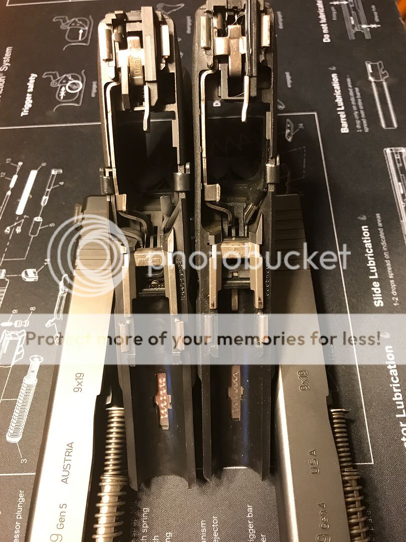 Gen5 G19 trigger mech housing and trigger bar will fit in a Gen 4 Glock ...