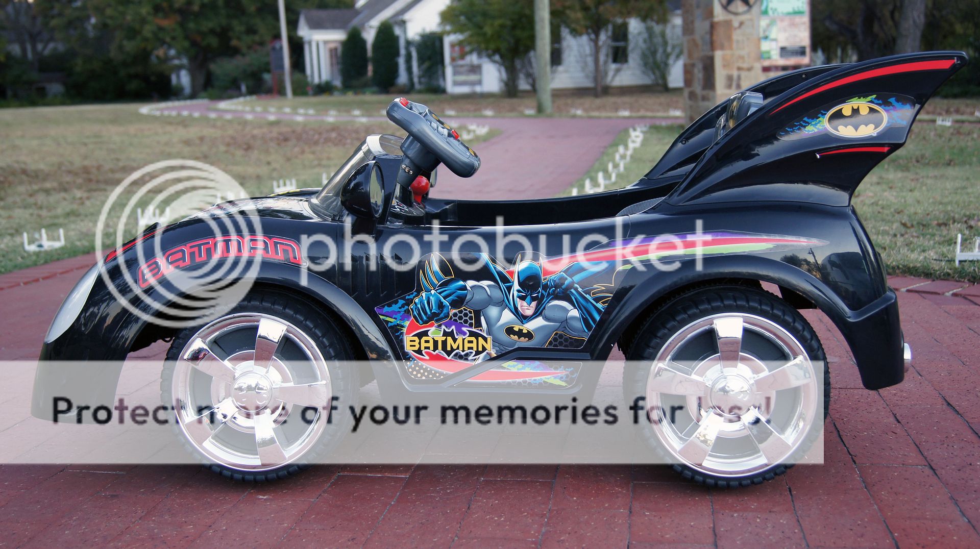 New Blue Batman Batmobile Power Ride On Car Wheels 6v 10Ah Battery ...